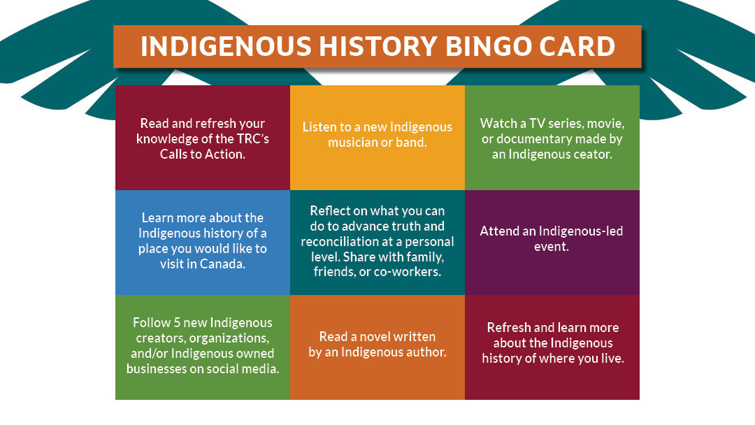 Indigenous History Month BINGO- Arts and Culture